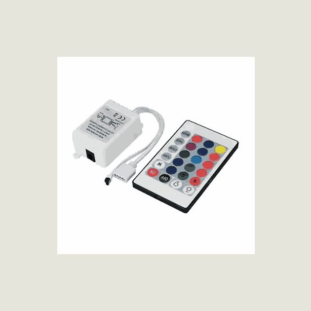 12v 5050 rgb led strip controller box with 24 key ir remote control at ...